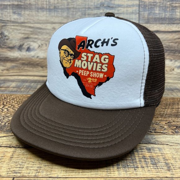 Unbranded Accessories Archs Stag Movies Mens Trucker Hat Brown Snapback Peep Show Odd